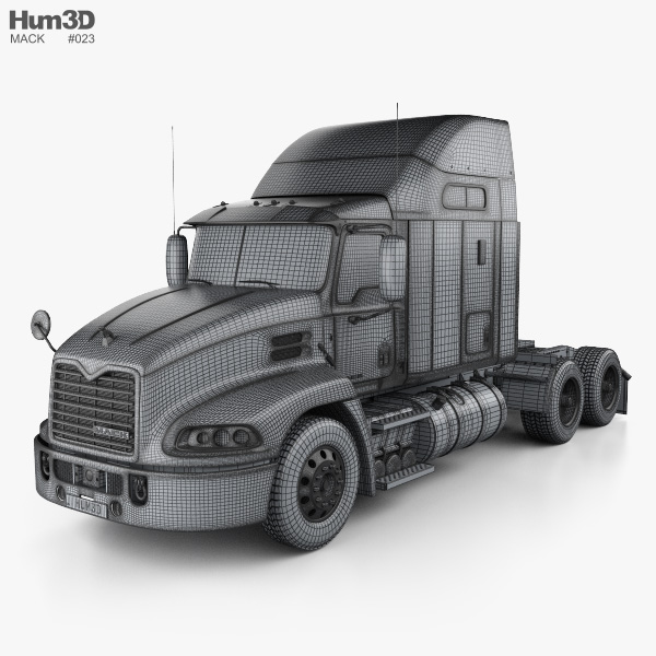 Mack Vision CX613 Sleeper Cab 트랙터 트럭 2014 3D 모델 - 다운로드 트럭 on 3DModels.org