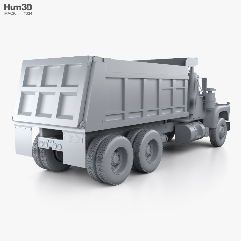 Mack R600 Camión Volquete 1995 Modelo 3D - Descargar Camión on 3DModels.org