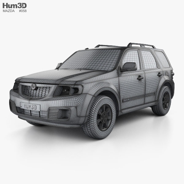 Mazda Tribute 2011 3D model - Download Crossover SUV on 3DModels.org