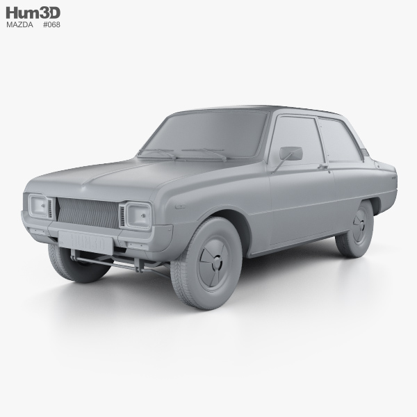 Mazda 1000 1973 3D 모델 - 다운로드 Sedan on 3DModels.org