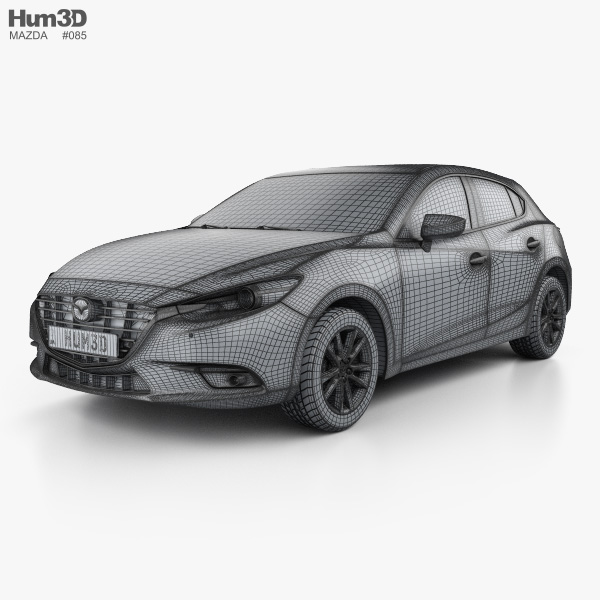 Mazda 3 (BM) hatchback with HQ interior 2020 3D model - Download ...