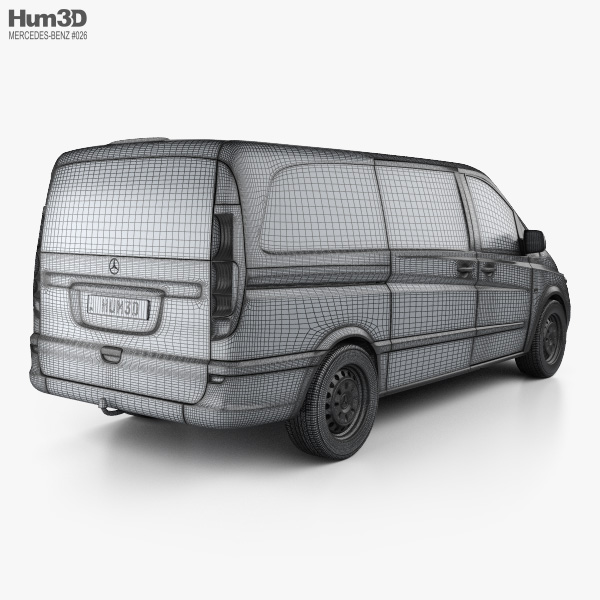 Mercedes-Benz Vito W639 Panel Van Long 2013 3D model - Download Van on ...