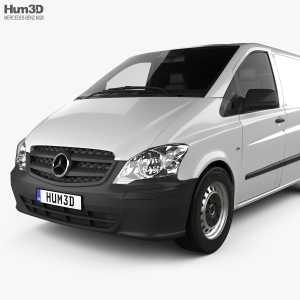 Mercedes-Benz Vito W639 Panel Van Long 2013 3D model - Download Van on ...