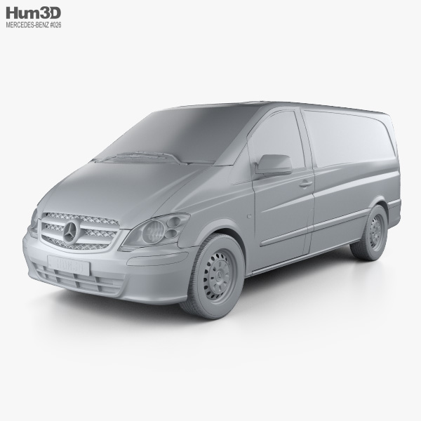 Mercedes-Benz Vito W639 Panel Van Long 2013 3D model - Download Van on ...