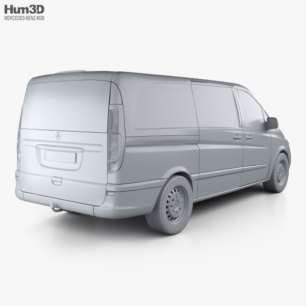 Mercedes-Benz Vito W639 Panel Van Long 2013 3D model - Download Van on ...