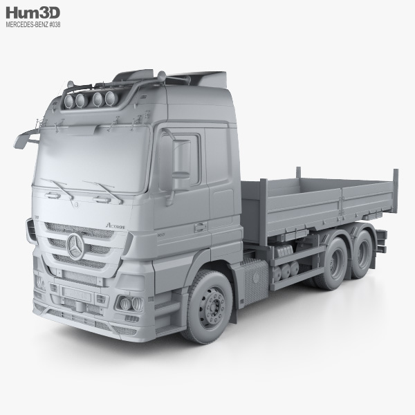 Mercedes-Benz Actros Flatbed 2014 3D model - Download Truck on 3DModels.org