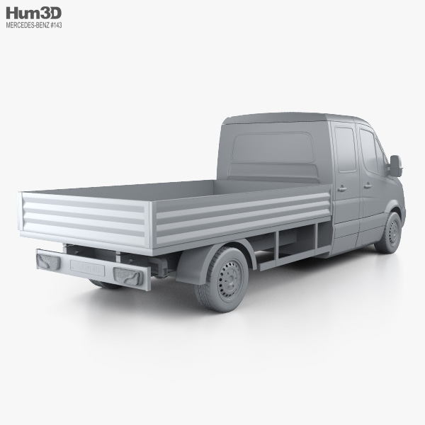 Mercedes-Benz Sprinter Drop Side Double Cab 2016 3D model - Download ...