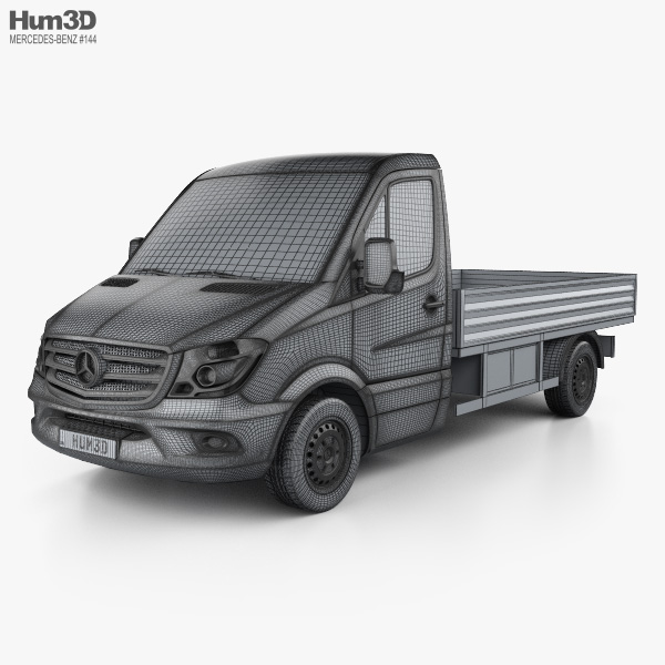 Mercedes-Benz Sprinter Drop Side Single Cab 2016 3D model - Download ...