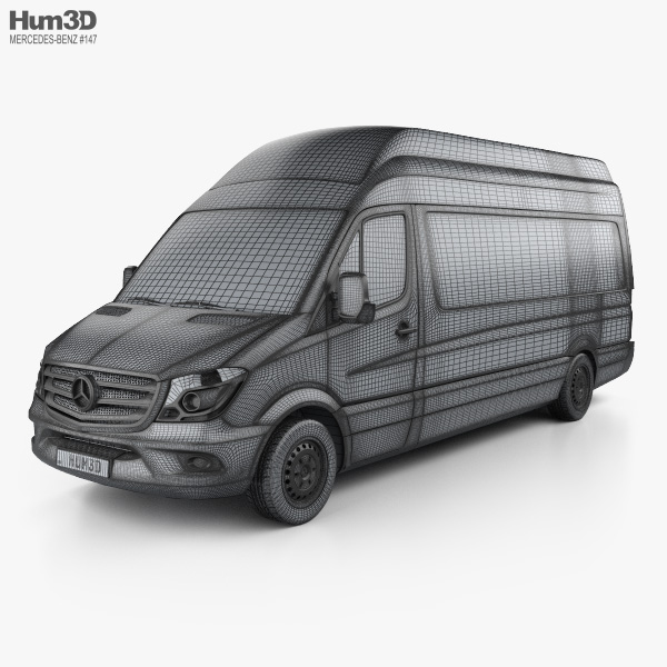 Mercedes-Benz Sprinter Panel Van LWB SHR 2016 3D model - Download Van ...