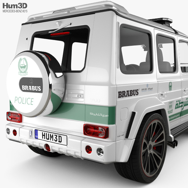 Mercedes-Benz G-class Brabus G700 Widestar Police Dubai 2016 3D model ...