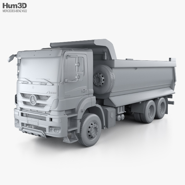 Mercedes-Benz Axor 덤프 트럭 인테리어 가 있는 2011 3D 모델 - 다운로드 트럭 on 3DModels.org