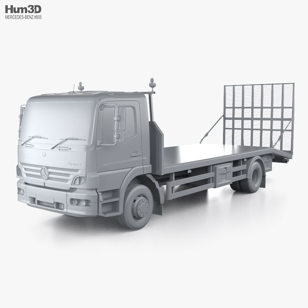 Mercedes-Benz Atego Single Cab Flatbed Truck 2007 3D model - Download ...