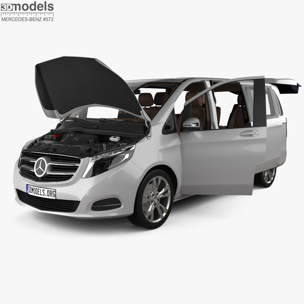 Mercedes-Benz V-class with HQ interior and engine 2017 3D model ...