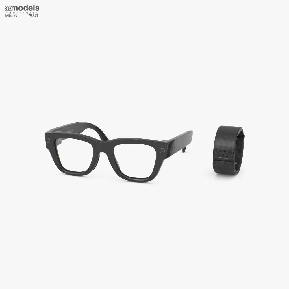 Meta Ray Ban Display Glasses mit Ladecase 3D-Modell - Herunterladen ...