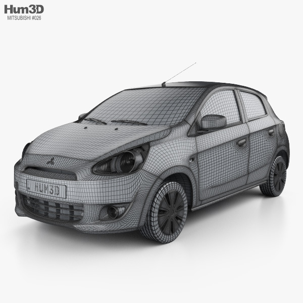 Mitsubishi Mirage 2015 3D model - Download Hatchback on 3DModels.org