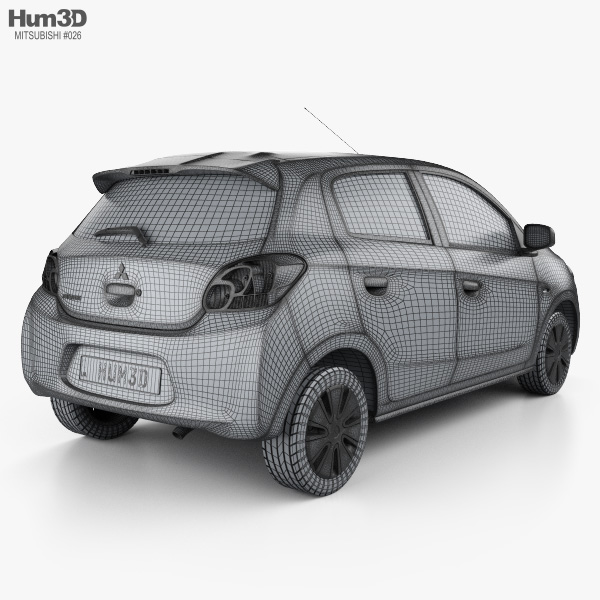 Mitsubishi Mirage 2015 3D model - Download Hatchback on 3DModels.org