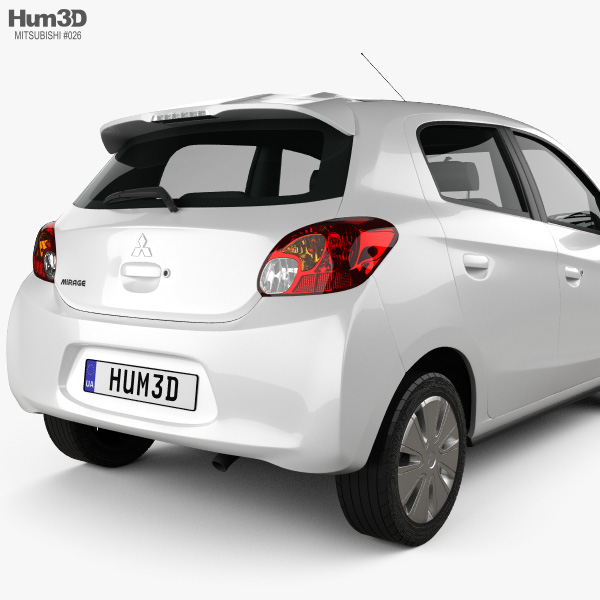 Mitsubishi Mirage 2015 3D model - Download Hatchback on 3DModels.org