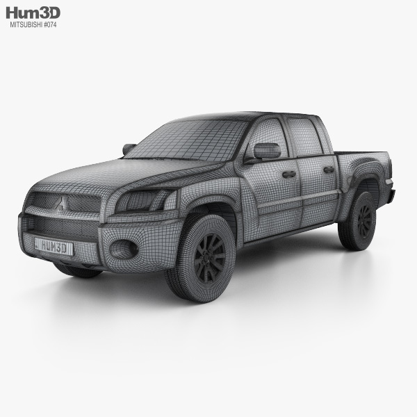 Mitsubishi Raider Double Cab 2009 3D model - Download Pickup on ...