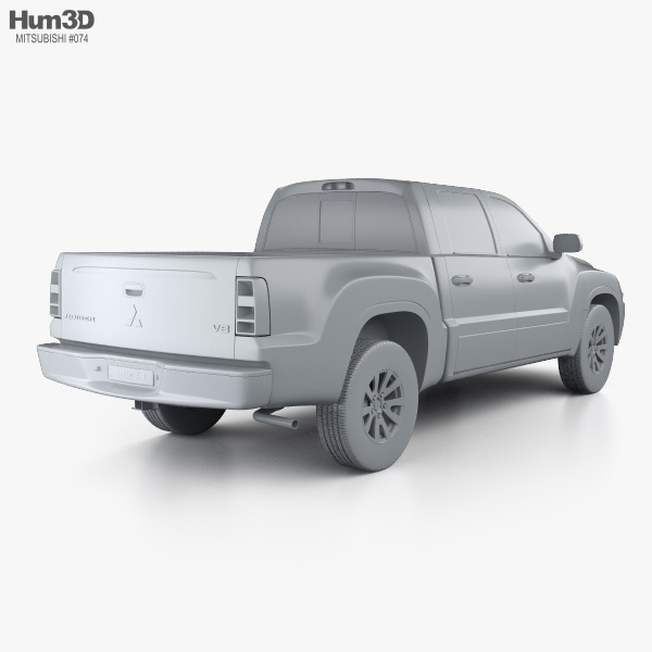 Mitsubishi Raider Double Cab 2009 3D model - Download Pickup on ...