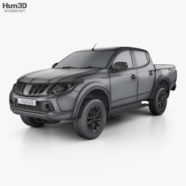 Mitsubishi Triton Double Cab with HQ interior 2018 3D model - Download ...