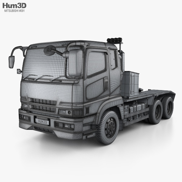 Mitsubishi Fuso Super Great (FP) 牵引车 2007 3D模型 - 下载 货车 开启 3DModels.org