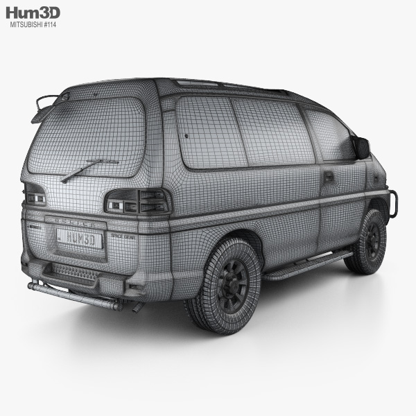 三菱得利卡太空装备四驱 1997 3D模型 - 下载 Van on 3DModels.org