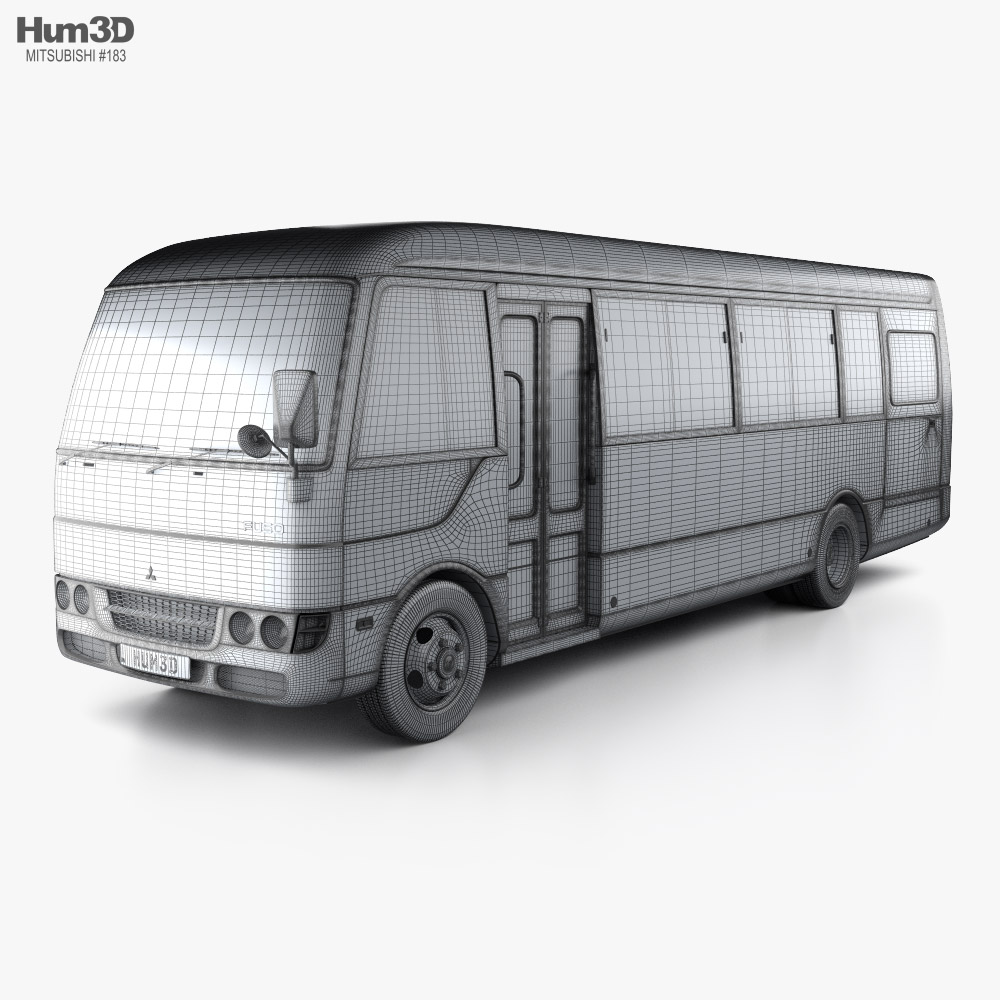 Mitsubishi Fuso Rosa bus 1997 3D model - Download Bus on 3DModels.org