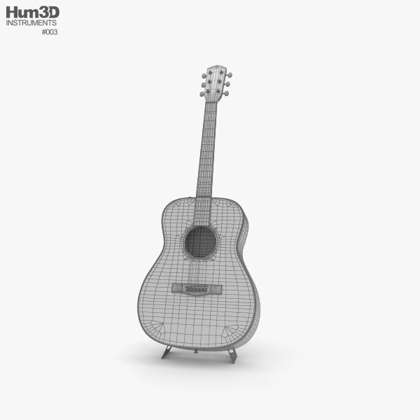 Acoustic Guitar 3D model - Download Musical Instruments on 3DModels.org