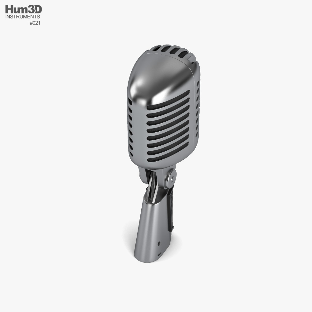 Retro Microphone 3D model - Download Musical Instruments on 3DModels.org