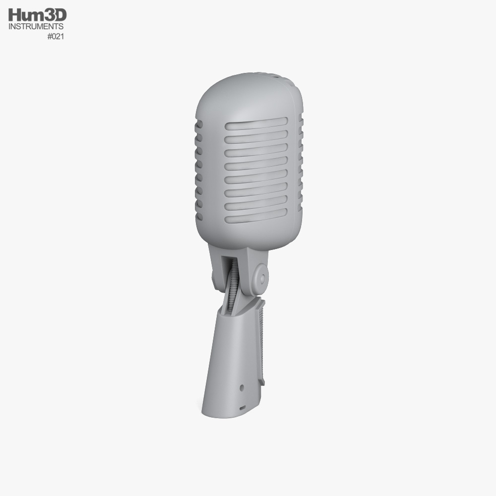Retro Microphone 3D model - Download Musical Instruments on 3DModels.org