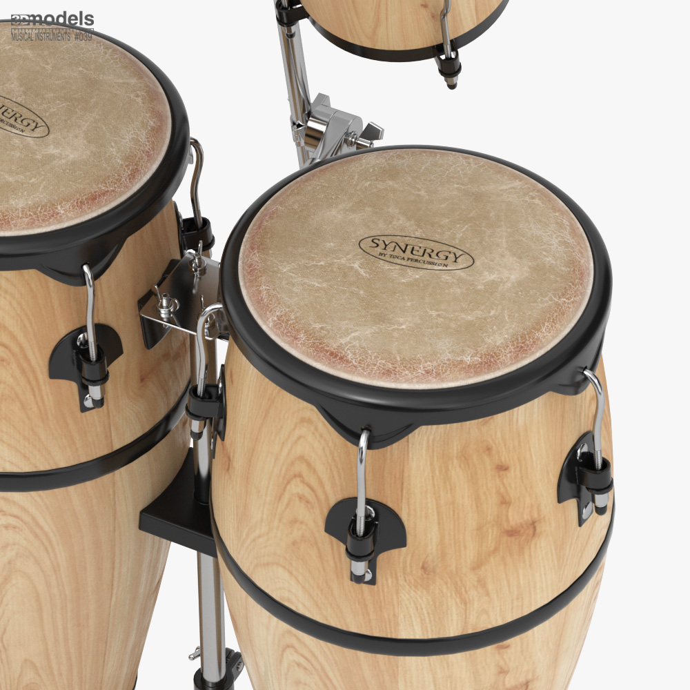 Toca Synergy Conga and Bongo Set with Stand 3D model - Download Musical ...