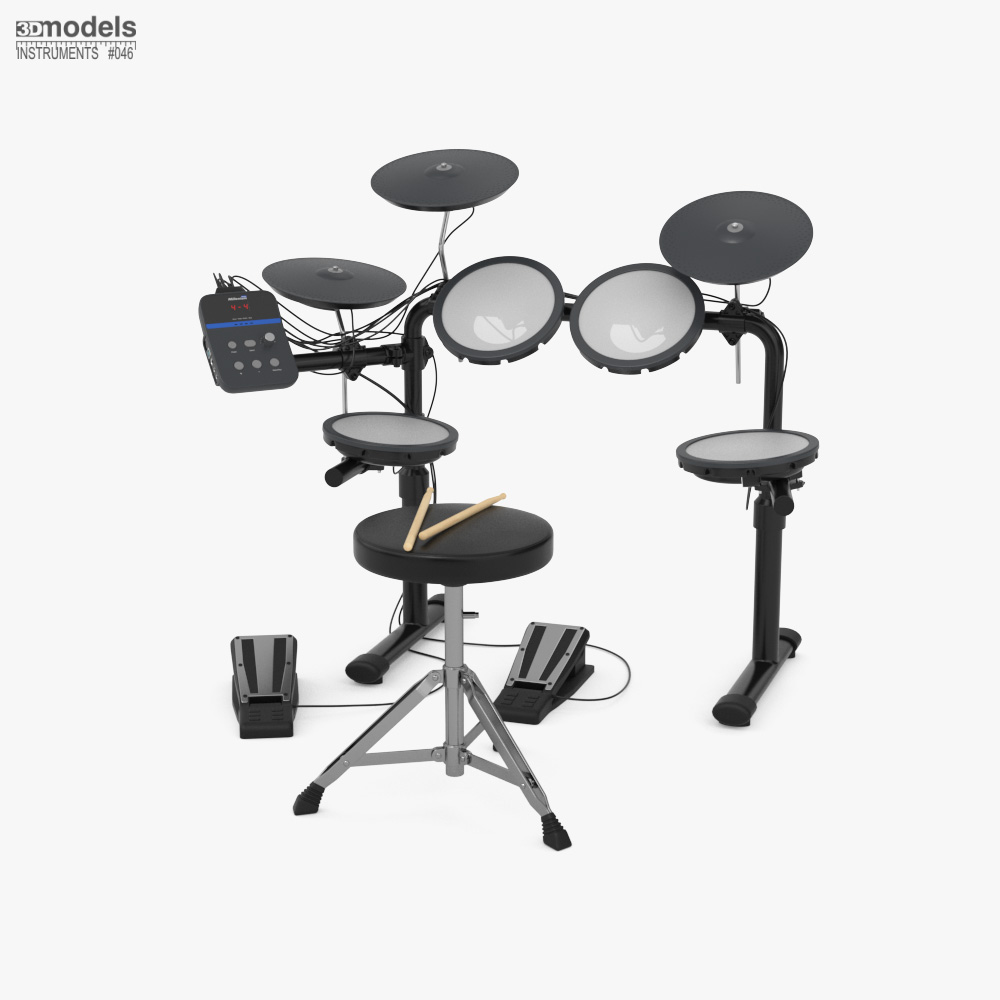 Millenium Rookie E-Drum Set 3D model - Download Musical Instruments on ...