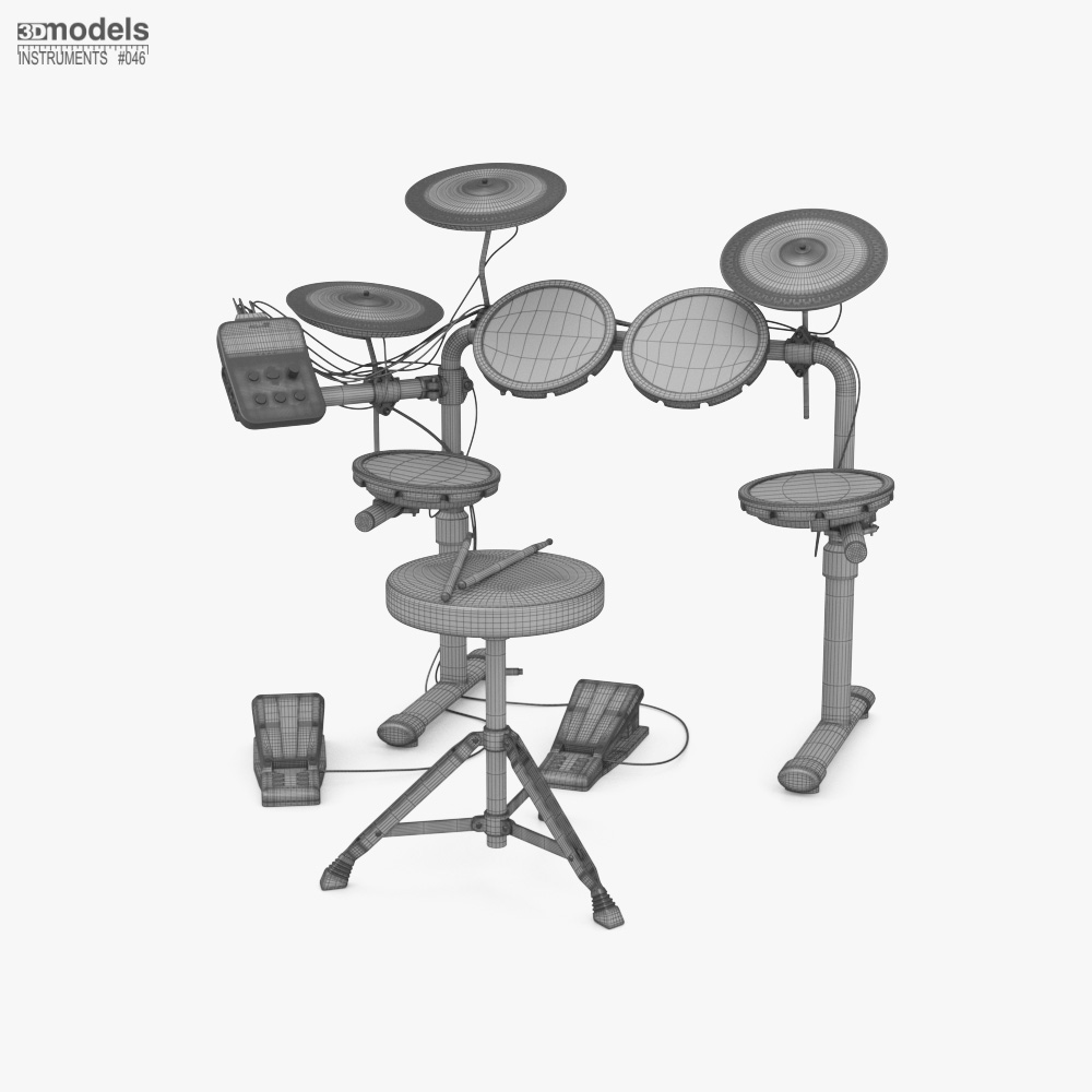 Millenium Rookie E-Drum Set 3D model - Download Musical Instruments on ...