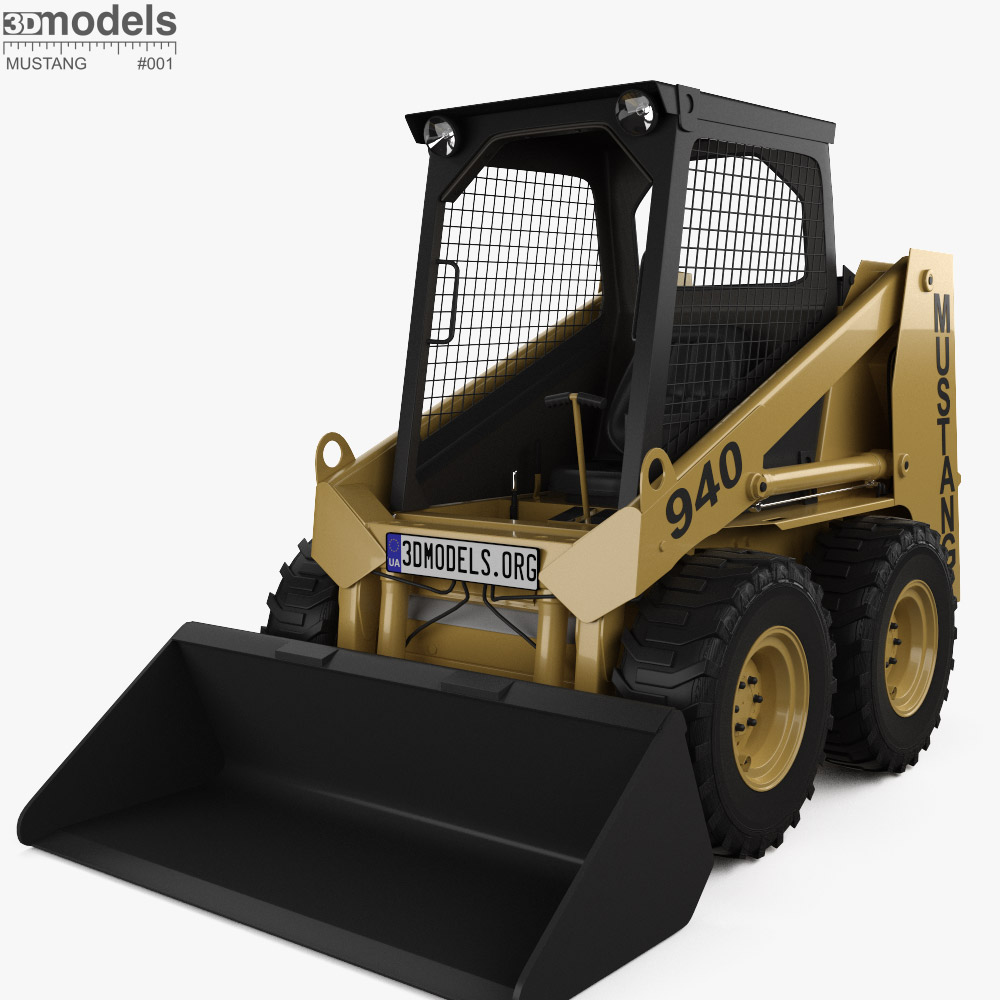 Mustang 940R Skid Steer Loader 1994 3D model - Download Tractor on ...