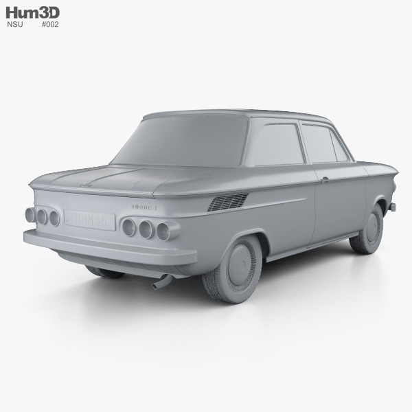 NSU Prinz 1000 1961 3D model - Download Sedan on 3DModels.org