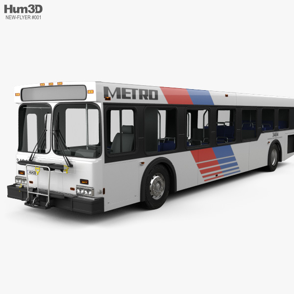 New Flyer D40LF bus 2010 3D model - Download Bus on 3DModels.org