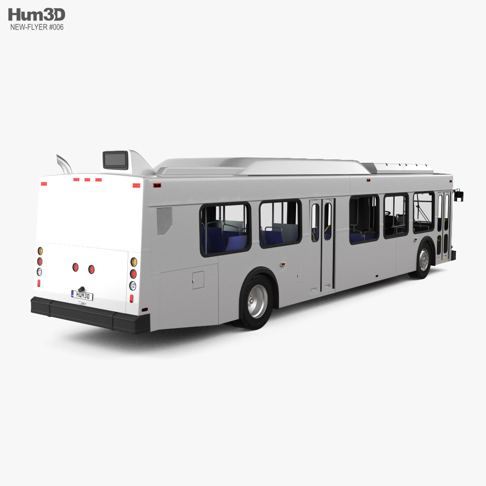 New Flyer DE40LF Bus with HQ interior 2011 3D model - Download Bus on ...
