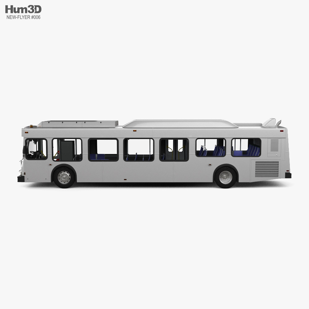 New Flyer DE40LF Bus with HQ interior 2011 3D model - Download Bus on ...