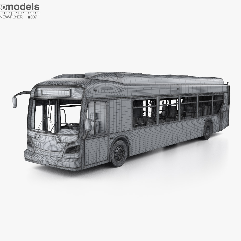 New Flyer Xcelsior Bus with HQ interior 2019 3D model - Download Bus on ...