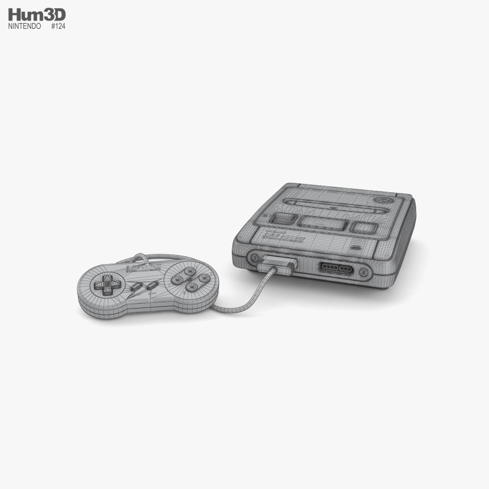 Nintendo PAL SNES 3D model - Download Game Console on 3DModels.org