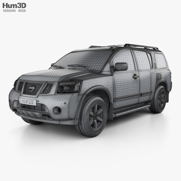 Nissan Armada 2014 3D model - Download Crossover SUV on 3DModels.org