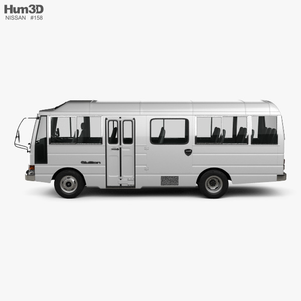 Nissan Civilian SWB bus 1982 3D model - Download Bus on 3DModels.org