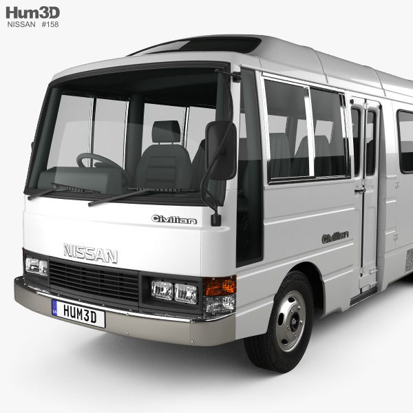 Nissan Civilian SWB bus 1982 3D model - Download Bus on 3DModels.org