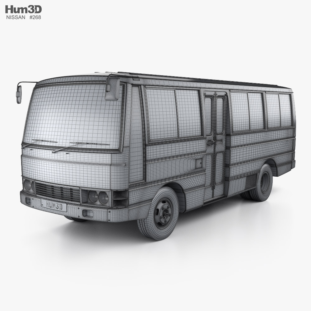 Nissan Civilian bus 1984 3D model - Download Bus on 3DModels.org