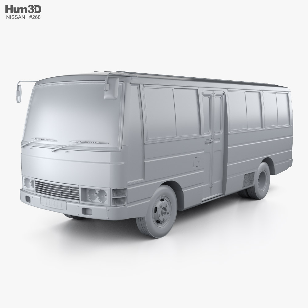 Nissan Civilian bus 1984 3D model - Download Bus on 3DModels.org