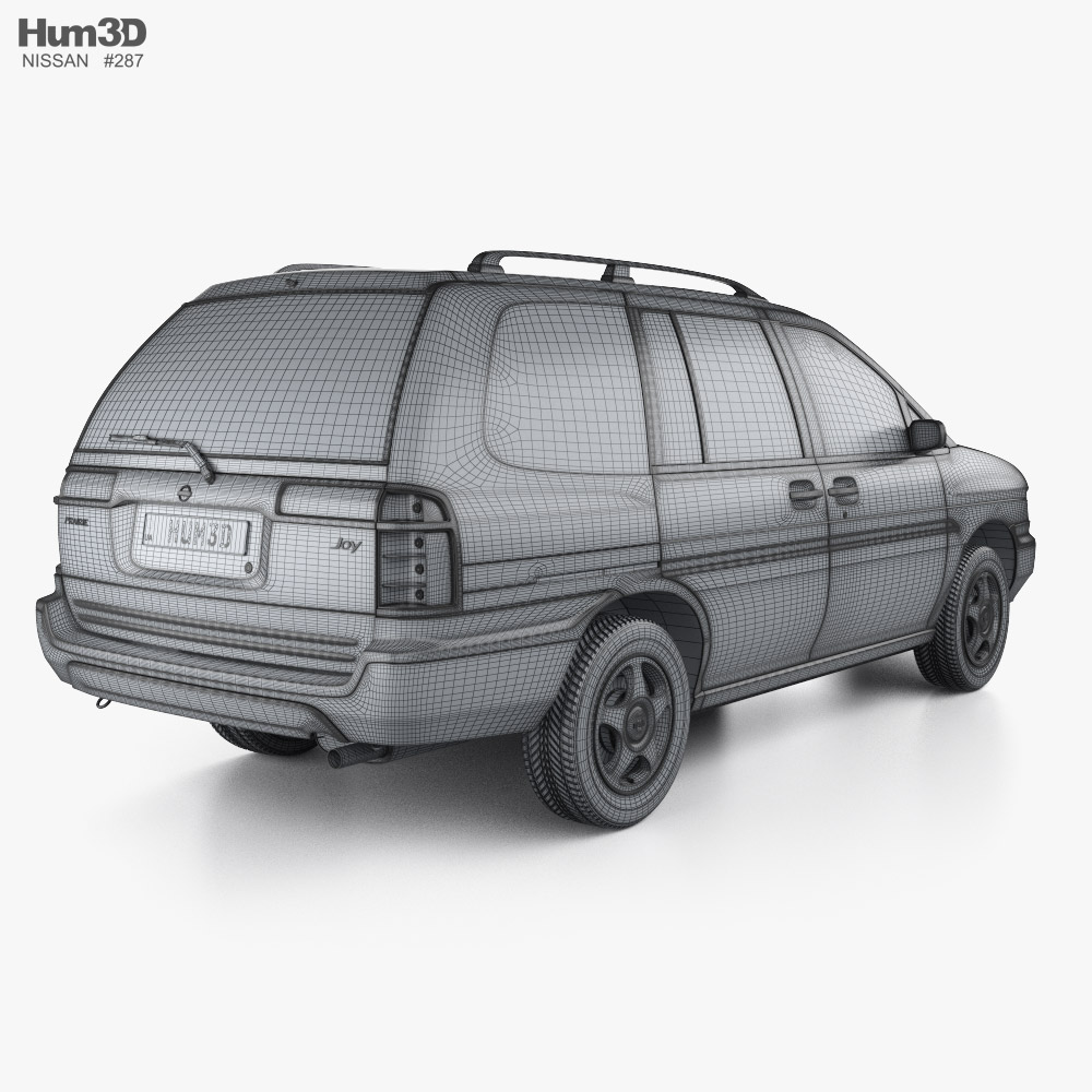Nissan Prairie Joy 2002 3D model - Download Van on 3DModels.org
