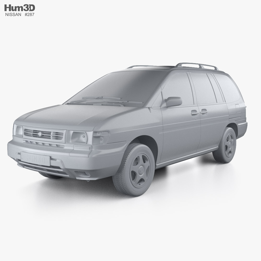 Nissan Prairie Joy 2002 3D model - Download Van on 3DModels.org