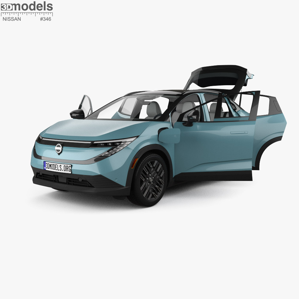 Nissan Leaf with HQ interior 2025 3D model - Download Sports car on ...