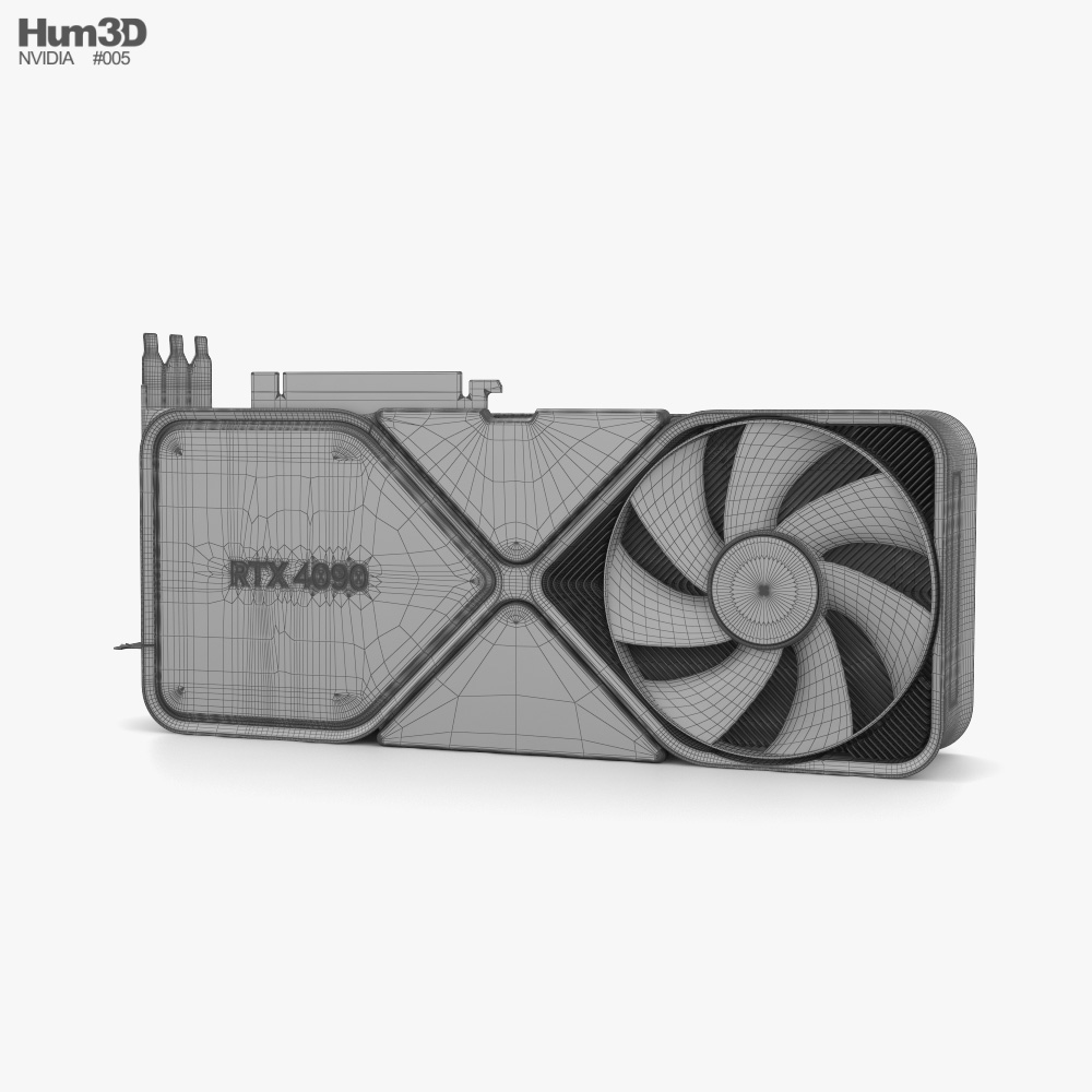 英伟达 GeForce RTX 4090 显卡 3D模型 - 下载 电脑配件 开启 3DModels.org
