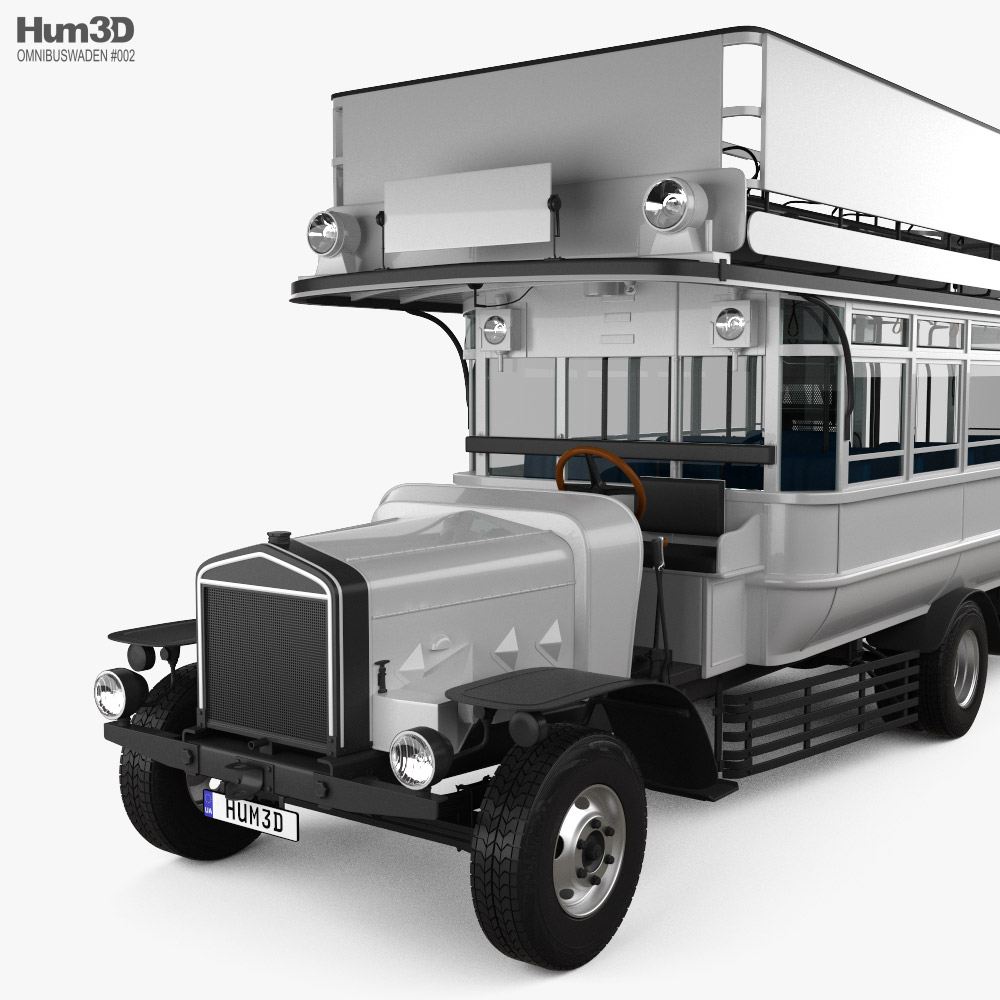 Omnibuswaden 37 typ Robert Kaufmann with HQ interior 1916 3D model ...